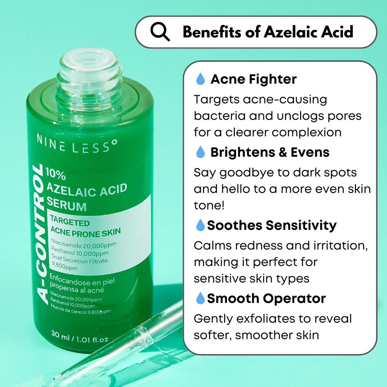Nineless A-Control 10% Azelaic Acid Serum 30ML – Classic & Glory